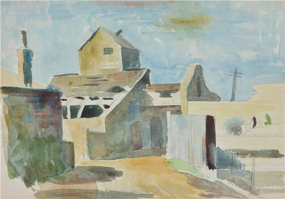 Elwin Hawthorne | Old Buildings at Shoreham, Sussex (1934) | MutualArt