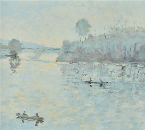 William Foreman | Fishing on the Seine near Bonsecours | MutualArt