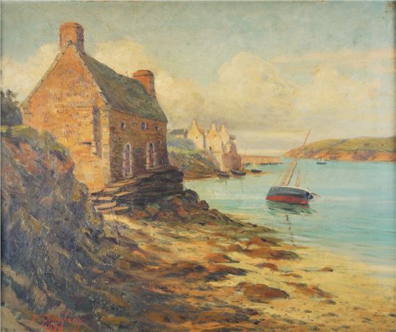 F. Godefroy | Maisonnette sur la plage (1923) | MutualArt