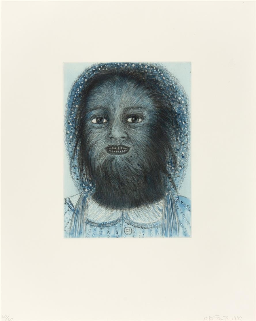 Kiki Smith | WOLF GIRL (FROM THE BLUE PRINTS SERIES) (1999) | MutualArt