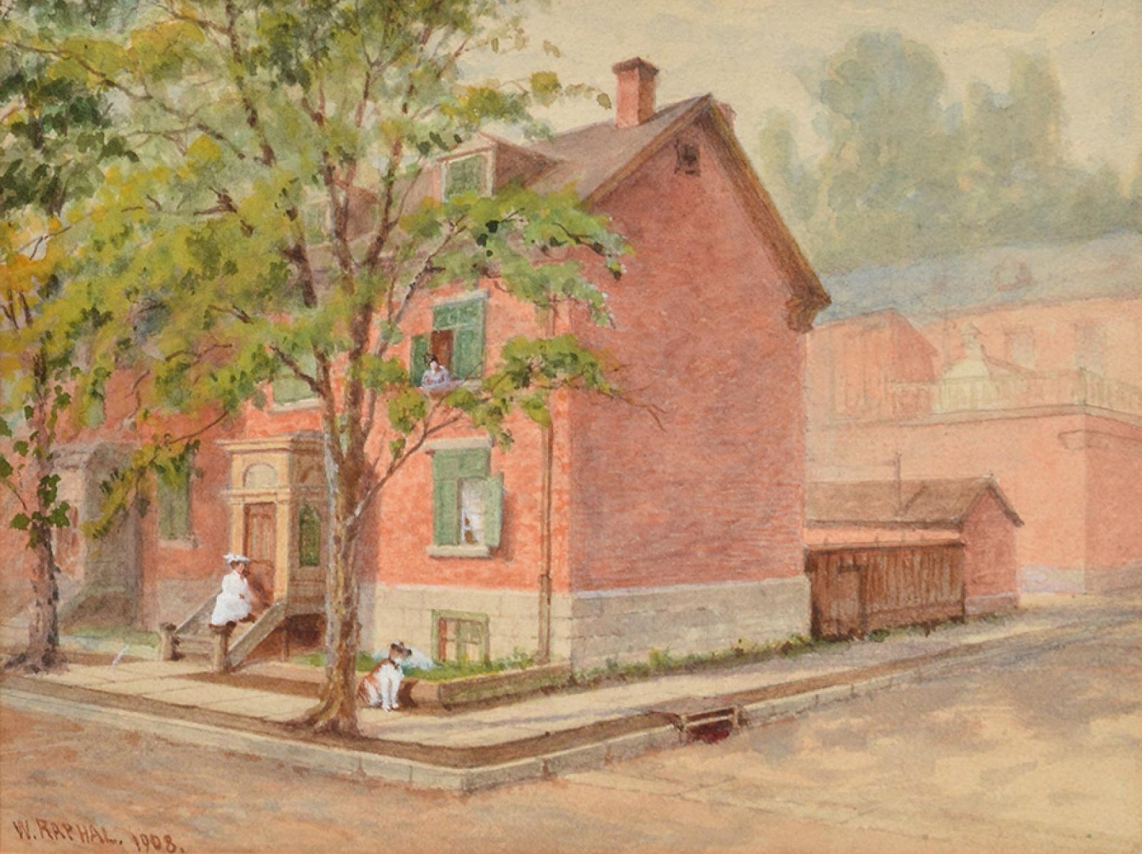 William Raphael | The artist's house on Victoria St. (1908) | MutualArt