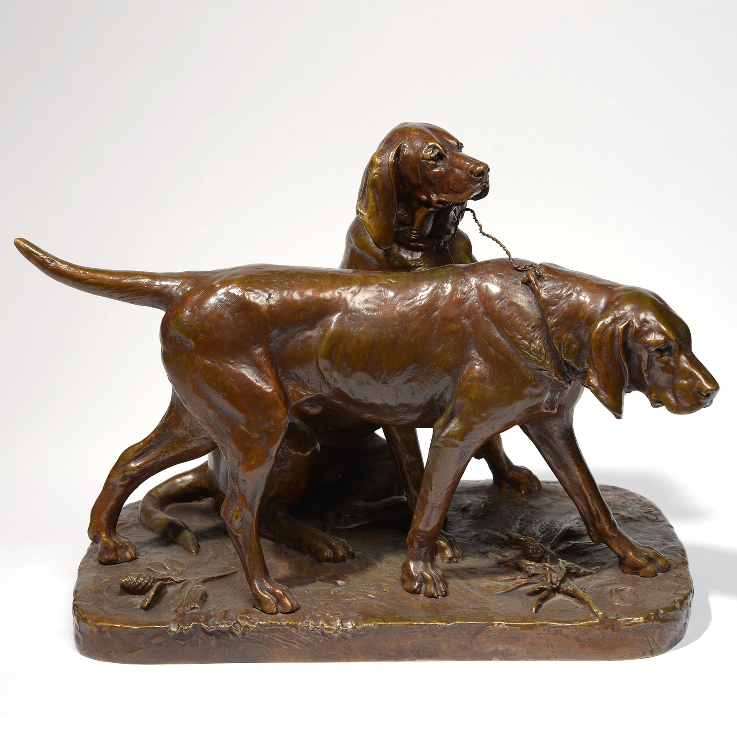 Auguste Nicholas Cain | Deux chiens de chasse | MutualArt