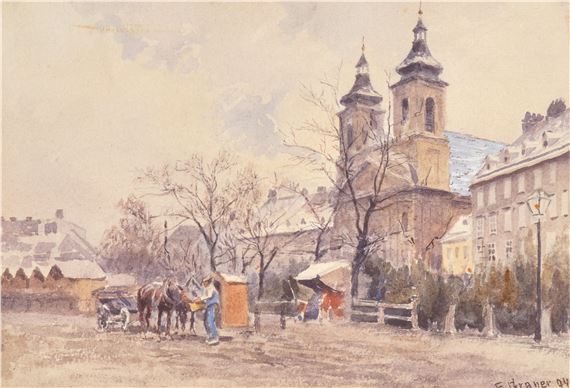 Graner Ernst | Rochus Church with Rochus Market in Vienna | Artwork ...