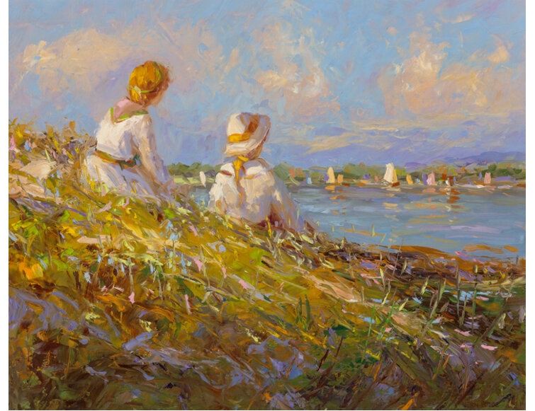 Vern Broe | Children Playing on a Hillside | MutualArt