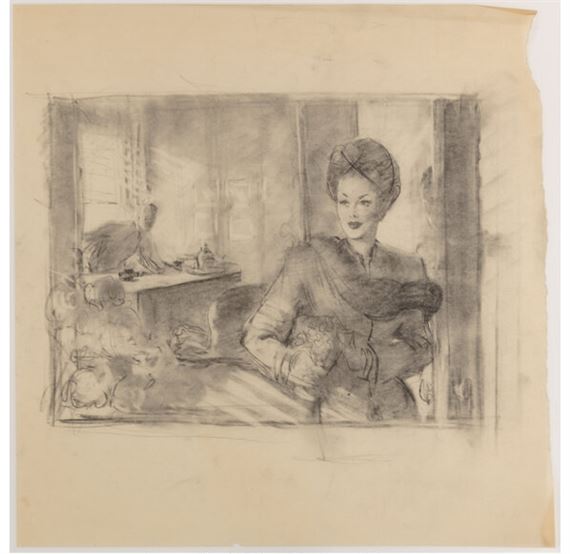 Gil Elvgren | Fair Stranger, McCall magazine interior illustration ...