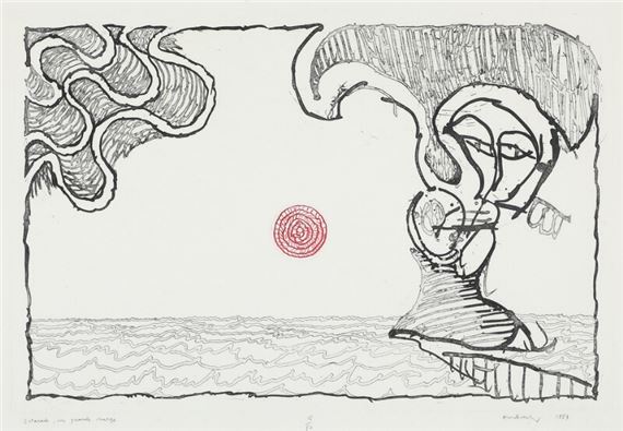 Pierre Alechinsky | “Estacades sur grandes marges” (1984) | MutualArt