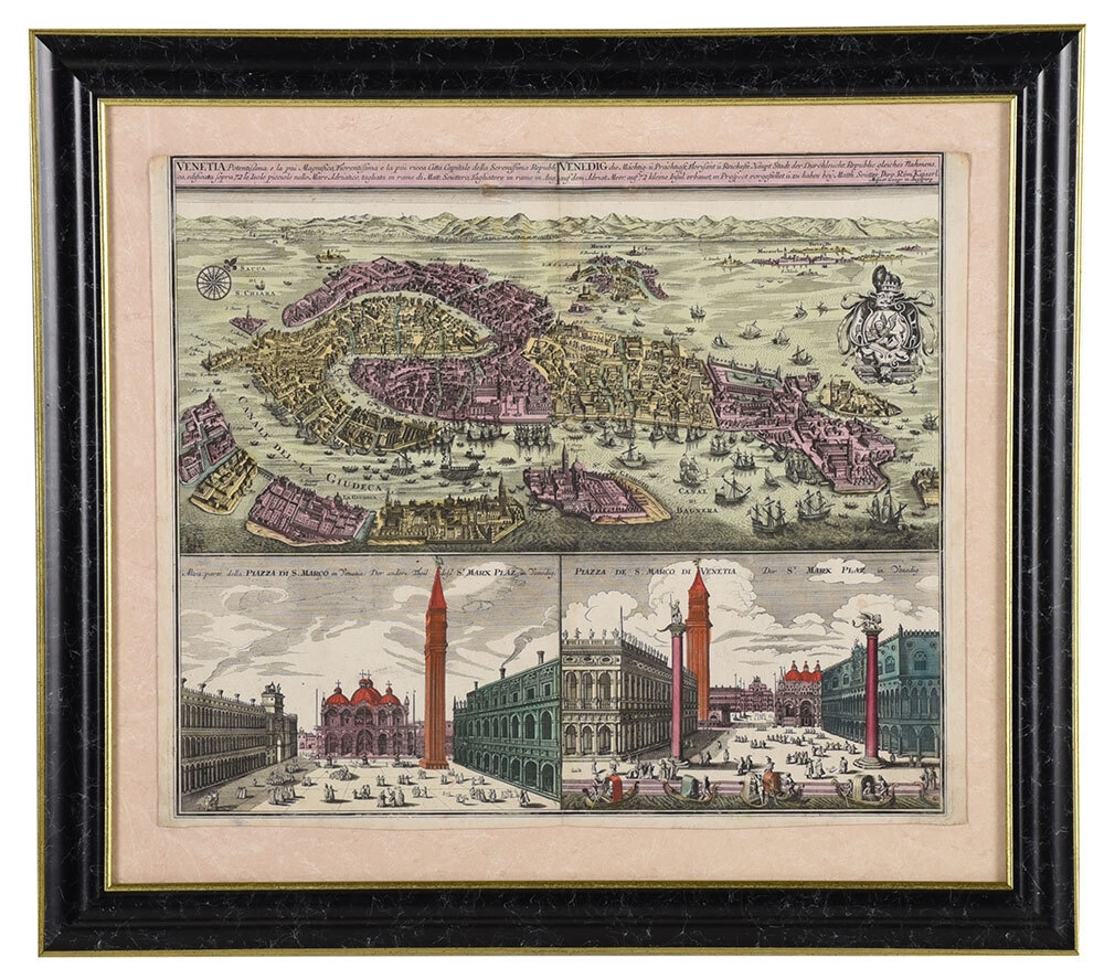 Georg Matthäus Seutter | Seutter - Map of Venice and Piazza de San ...