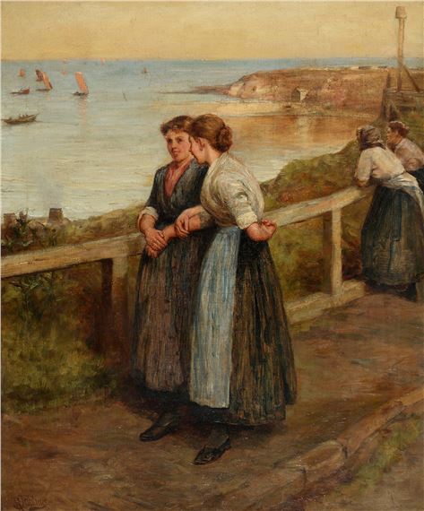 Robert Jobling | Fishergirls on the Front overlooking Cullercoats ...