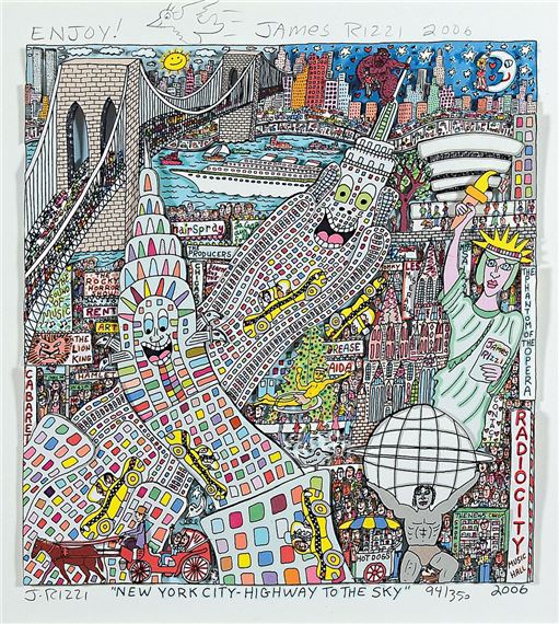 James Rizzi | New YorkCity-Highway To The Sky (2006) | MutualArt