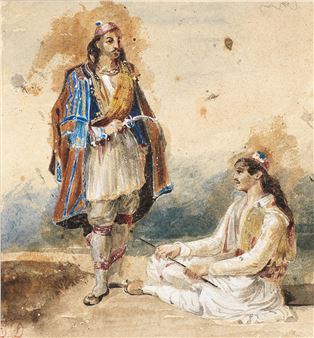 Delacroix Eugène | Odalisque Reclining on a Divan (1827) | MutualArt