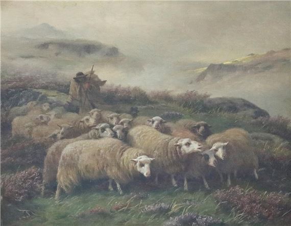August Friedrich Albrecht Schenck | Schafherde mit Schäfer (Circa 1870s ...