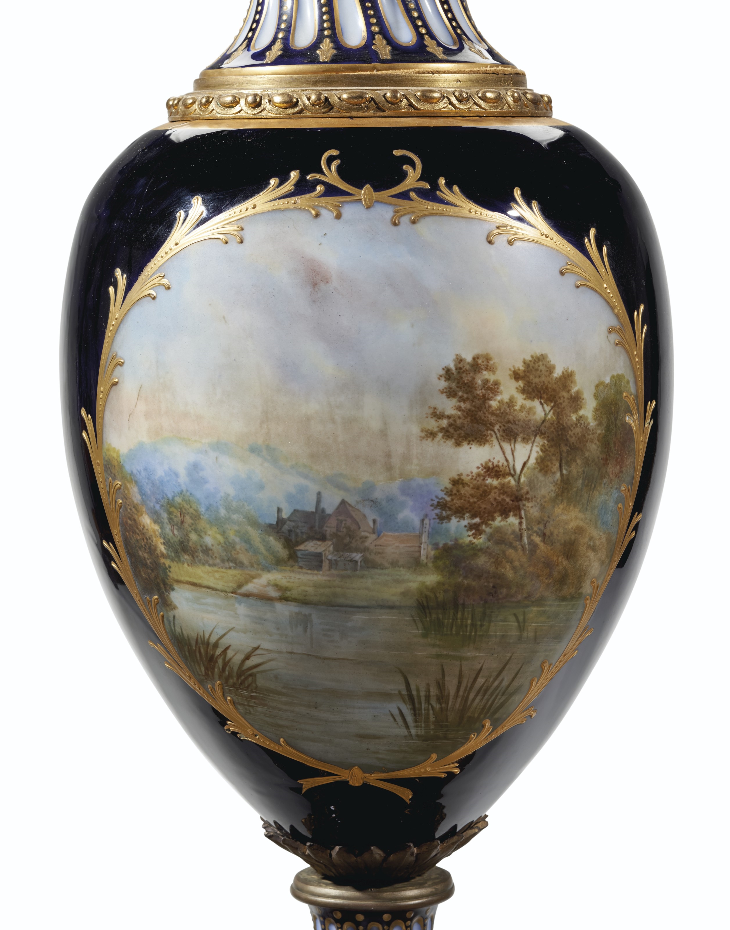 François Boucher | AN ORMOLU-MOUNTED SEVRES STYLE PORCELAIN COBALT-BLUE ...
