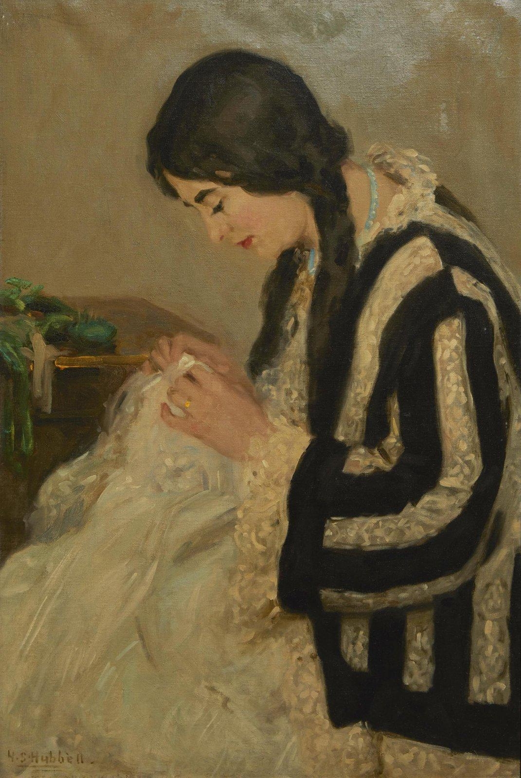 Henry Salem Hubbell | Portrait of a lady at the seam (Circa 1908 ...