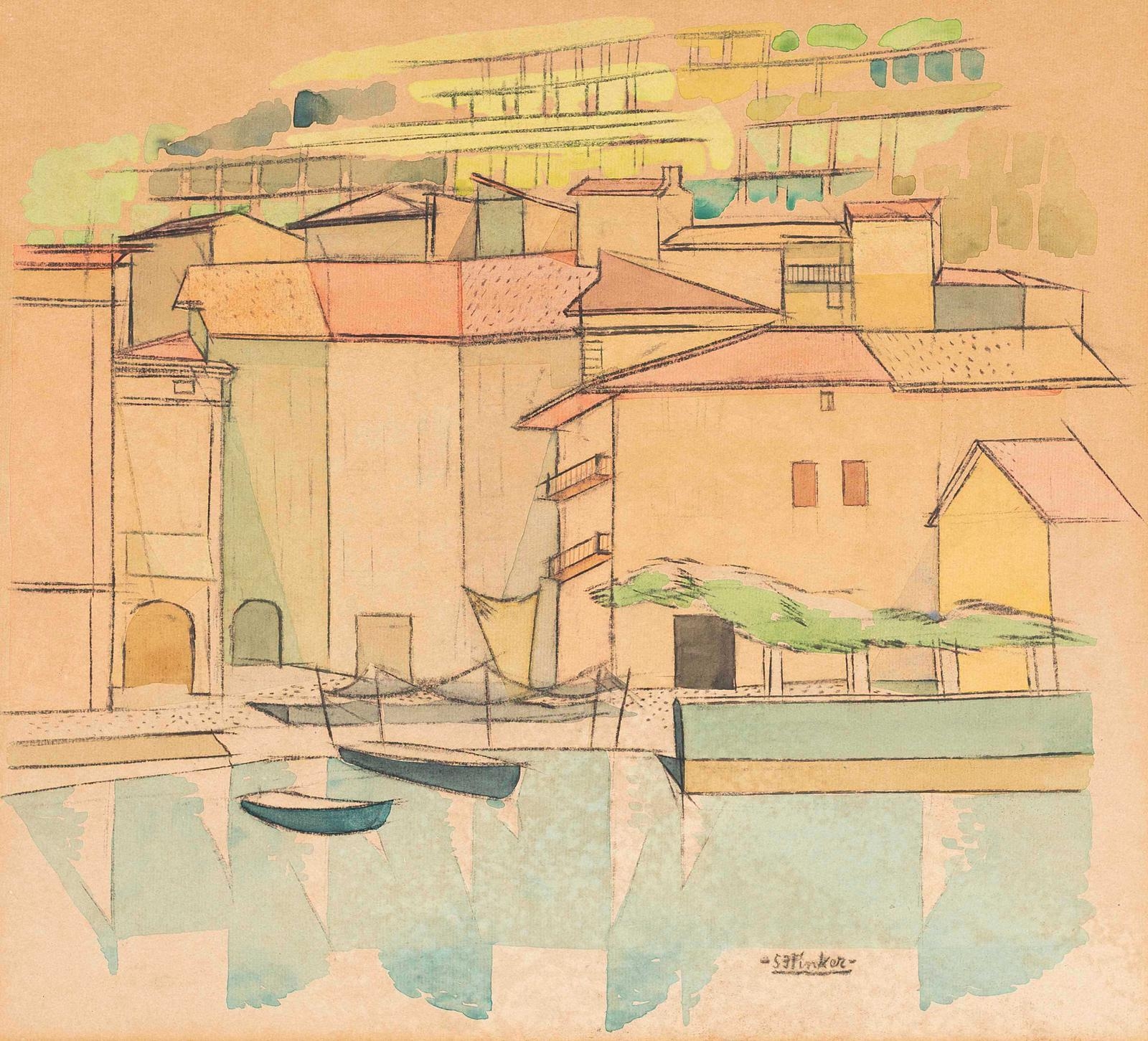 Stanley Pinker | Seaside village | MutualArt
