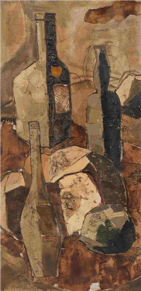 Michael Pettit | Still life with wine bottles | MutualArt