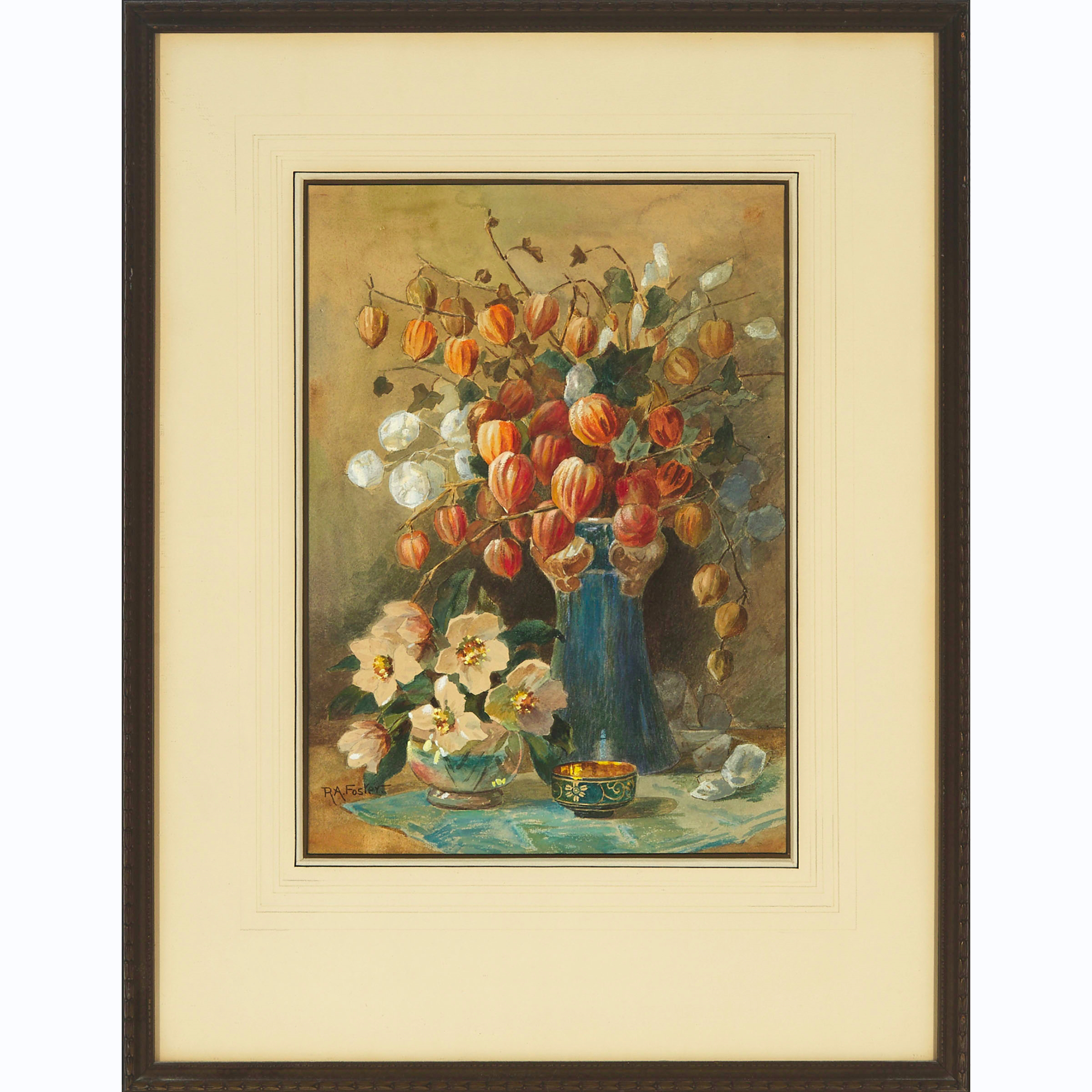 R. A. Foster | NASTURTIUMS AND SUMMER BLOOMS IN A BASKET WITH FRUIT ...