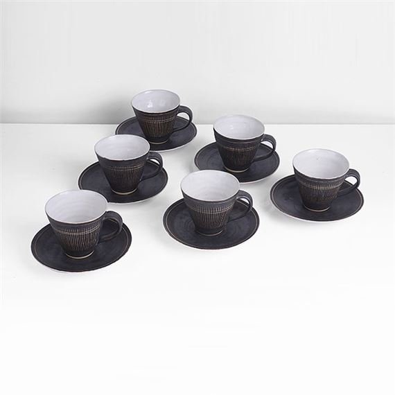 Lucie Rie | Set of Six Coffee Cups and Saucers (Circa 1960) | MutualArt