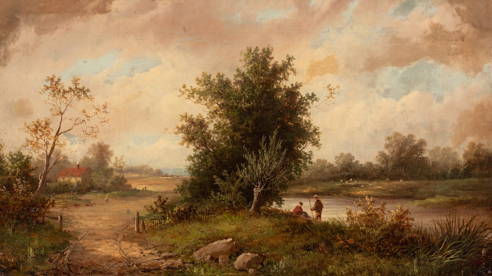 William Henry Yates | Landscape with Fisherman | MutualArt