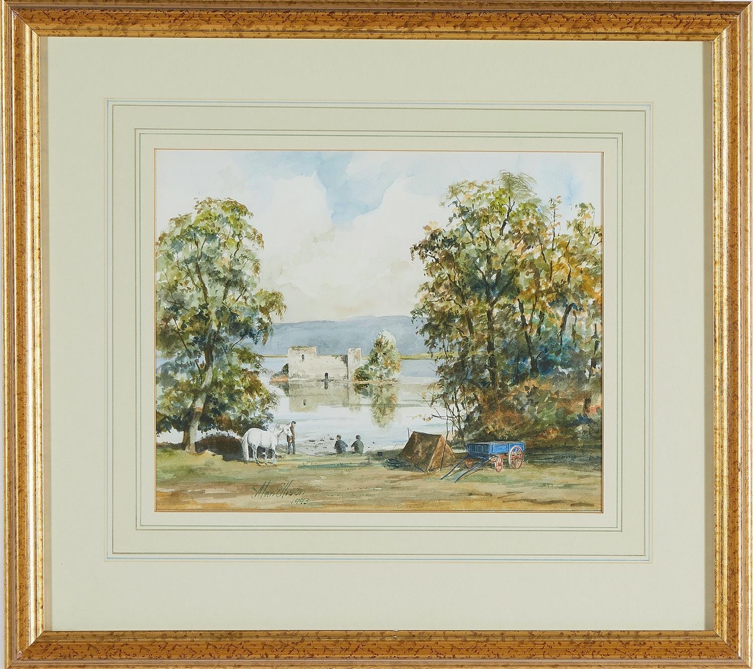 Alan Ellison | CAMPING SCENE ALONG A LAKE (1943) | MutualArt