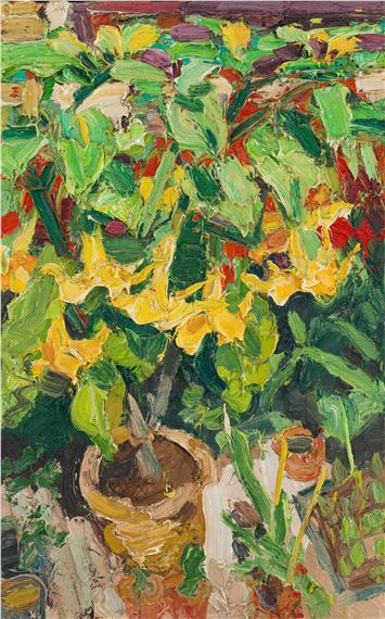 George Rowlett | Yellow Datura and Red Pelargoniums (1990 - 1991 ...
