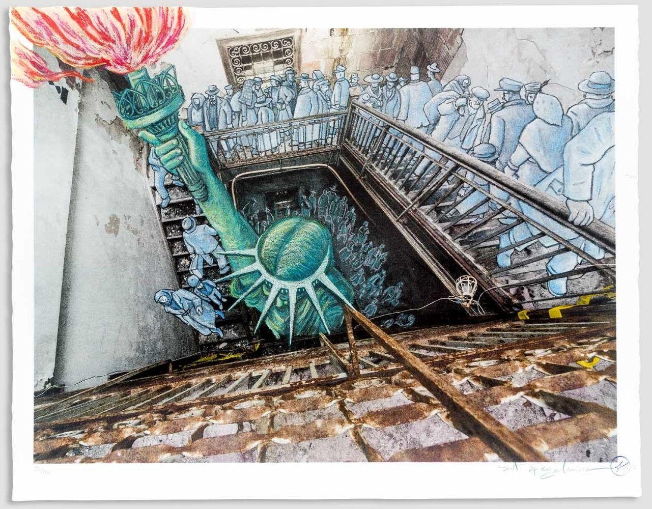 Artwork Of Ellis Island