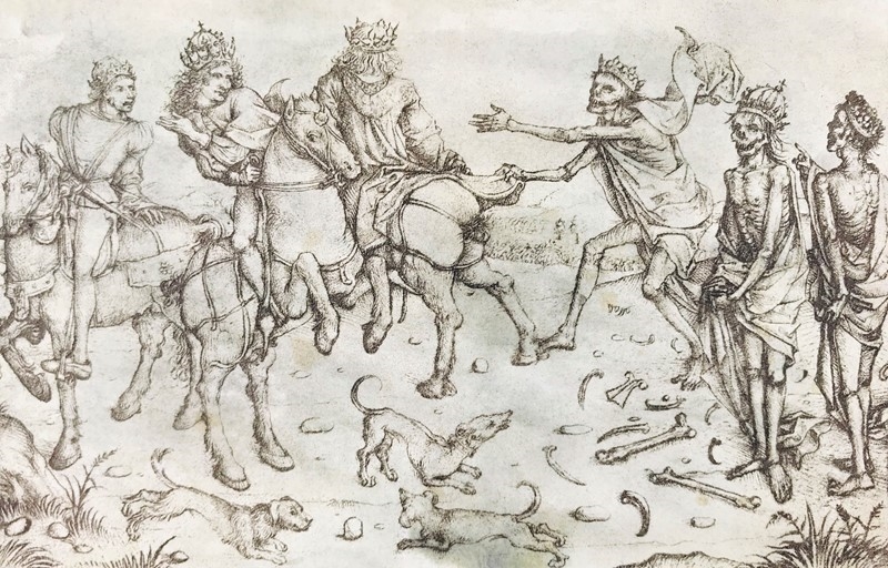 Master of the Housebook | Three living and three dead kings | MutualArt