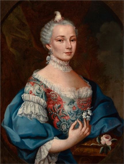 Jean-Marc Nattier | Portrait of a Lady with Flower | MutualArt