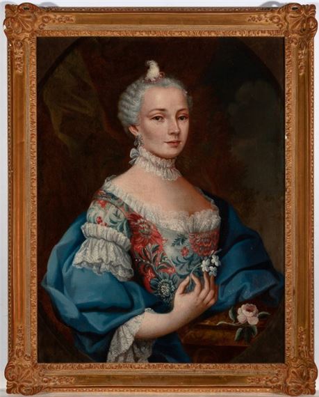 Jean-Marc Nattier | Portrait of a Lady with Flower | MutualArt