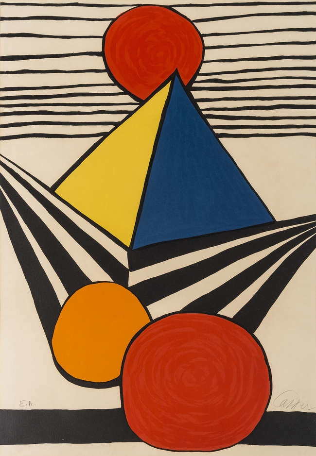 Alexander Calder | Pyramid and Red Sun (Circa 1975) | MutualArt