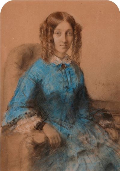 Felix-François Genaille | Portrait de femme assise (1850) | MutualArt
