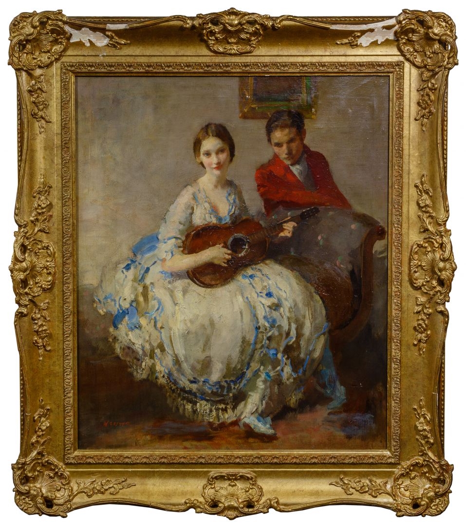 Walter Ernest Webster | two seated figures, the young woman playing a ...