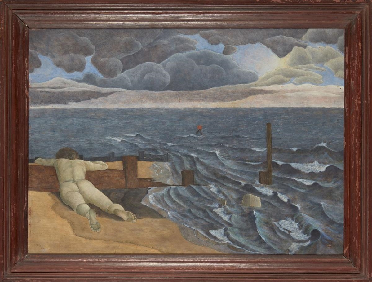 Alison Catley | Seascape with Drowned Figure (Cleethorpes) | MutualArt