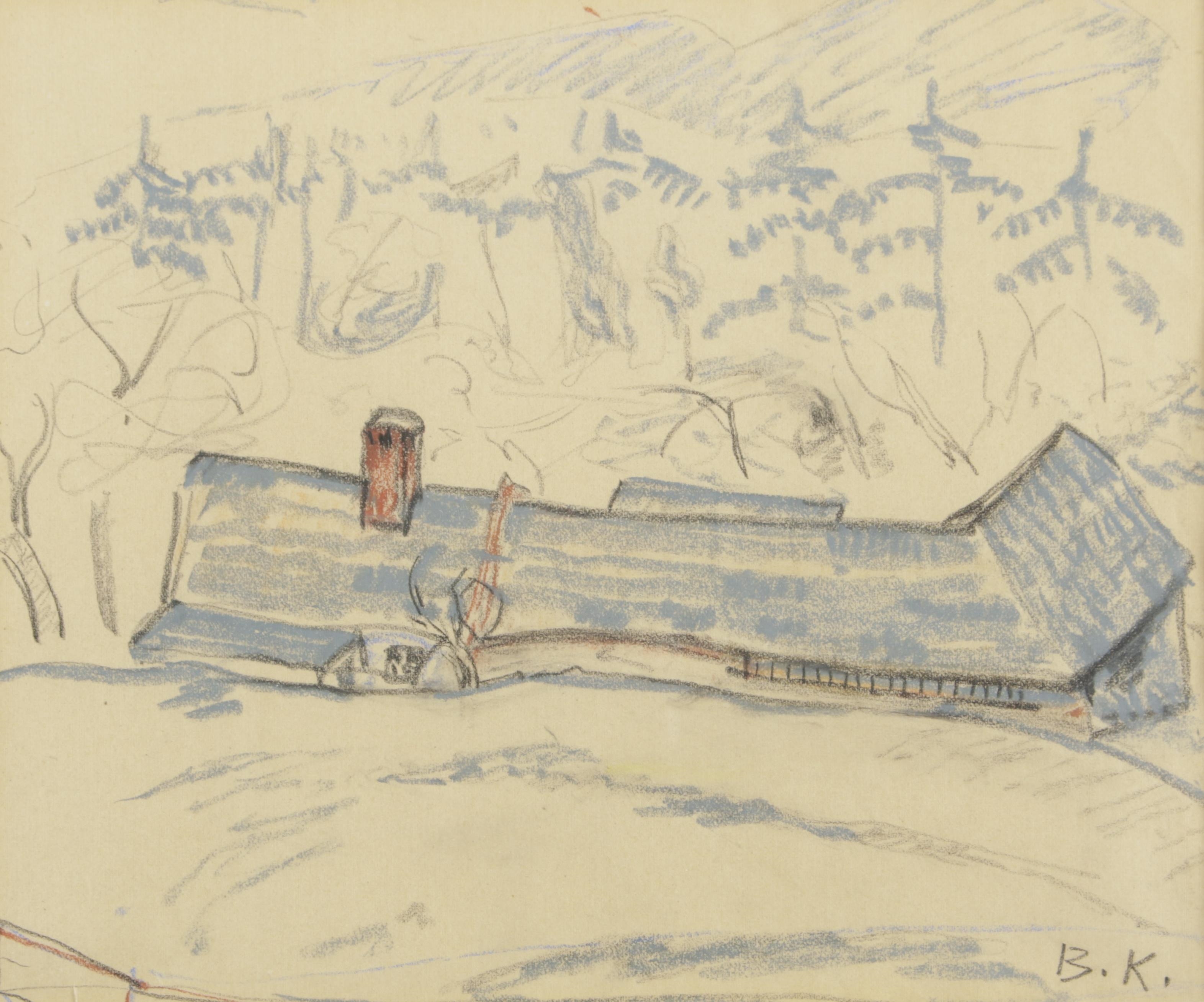 Broncia Koller-Pinell | Winterlicher Berghof | MutualArt