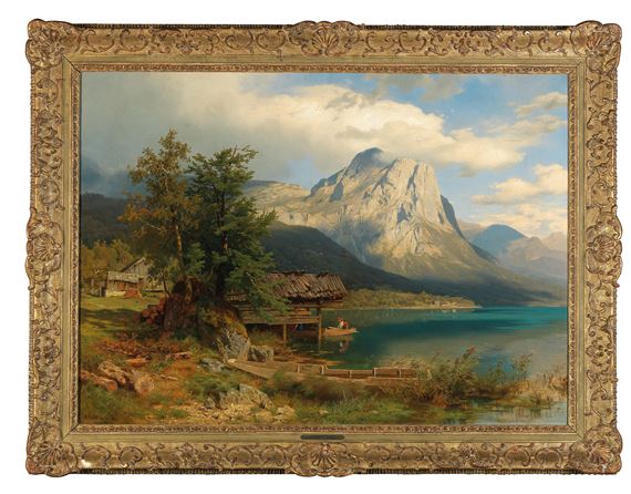 August Wilhelm Leu | A View of Lake Grundlsee with Backenstein | MutualArt