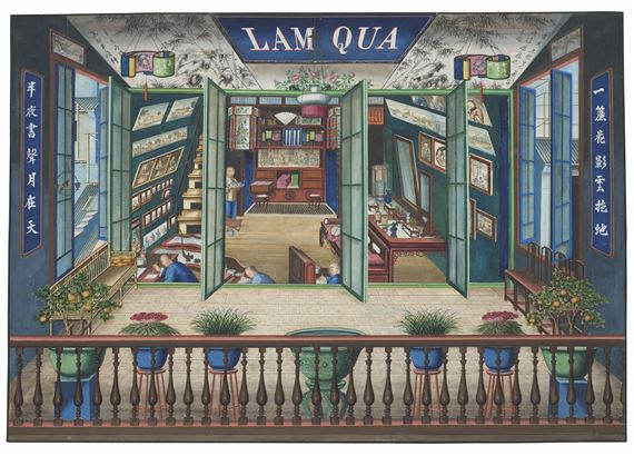 Tingqua | Six scenes taken in Canton: Lamqua's studio; Howqua's garden ...