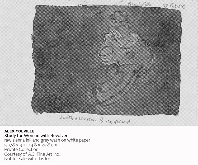 Alex Colville | Woman with Revolver (1987) | MutualArt