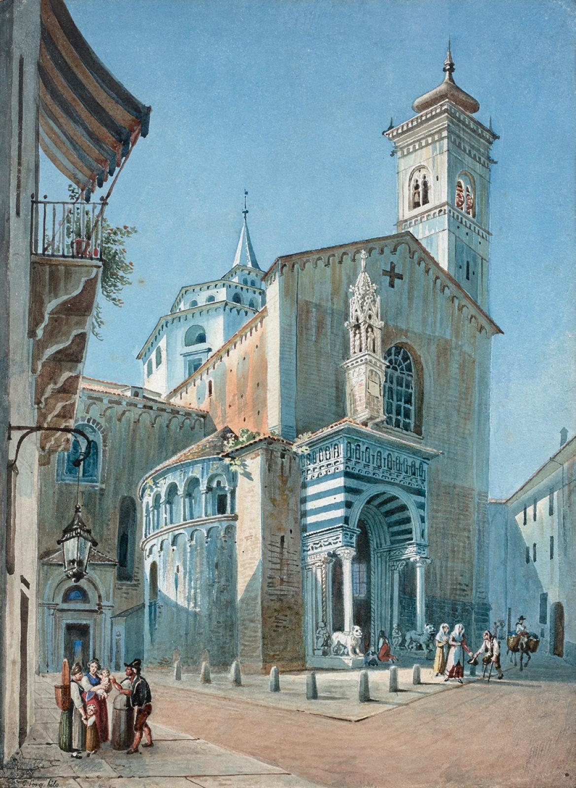 Mathias Gabriel Lory | View of the church of Santa Maria Maggiore in ...