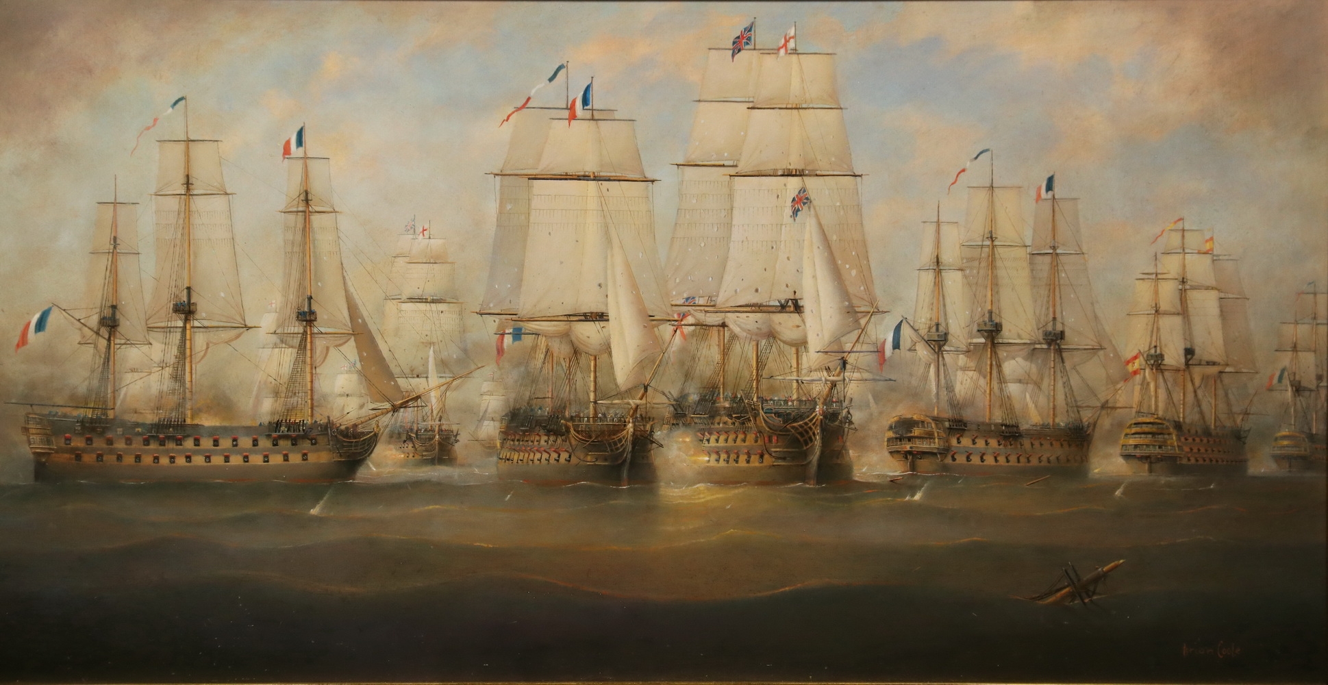 Brian Coole | Trafalgar; HMS Victory Cutting the Spanish and French ...