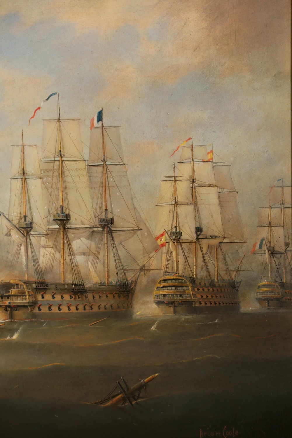 Brian Coole | Trafalgar; HMS Victory Cutting the Spanish and French ...