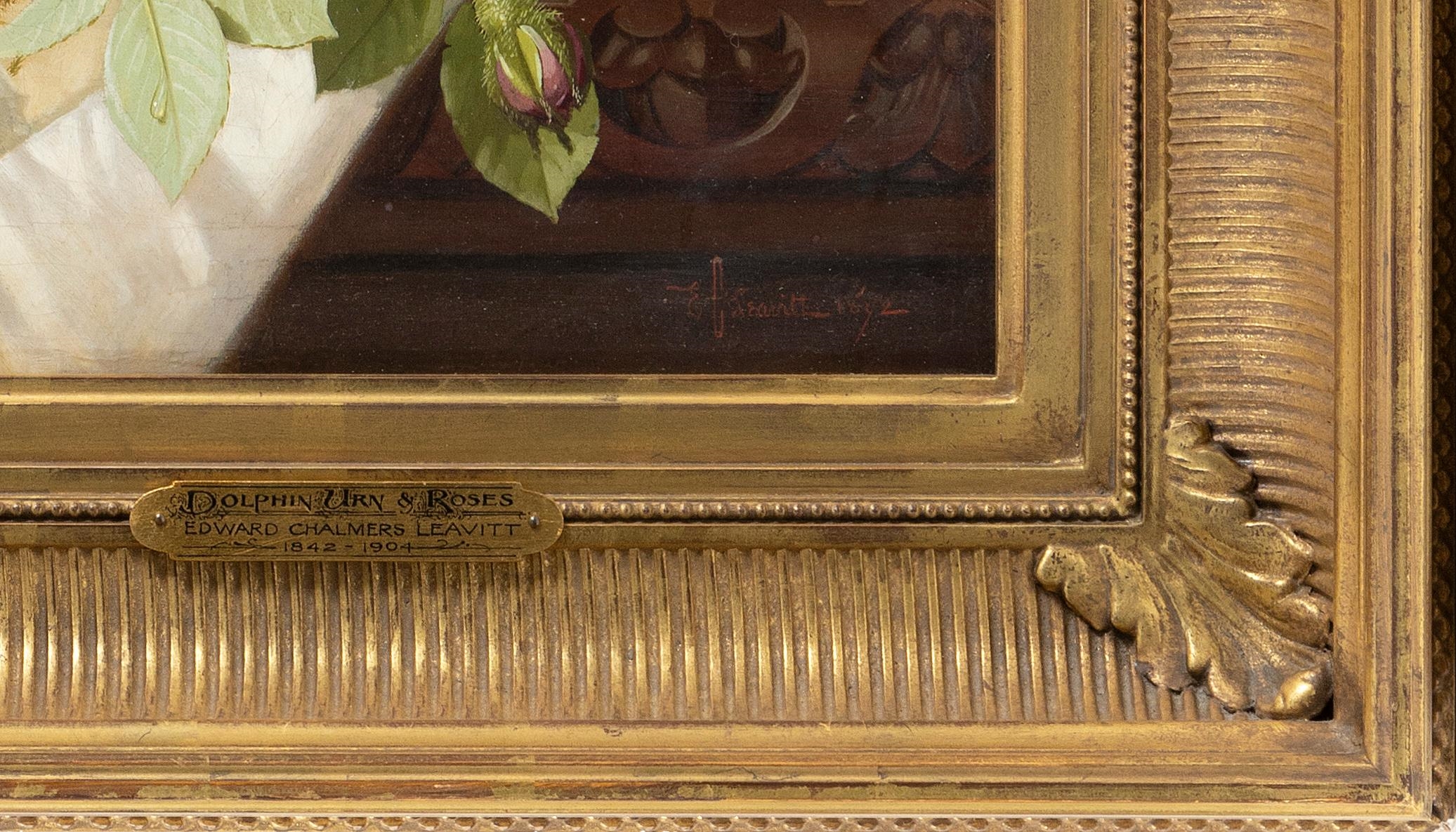 Edward Chalmers Leavitt | Dolphin Urn and Roses, a tabletop still life ...