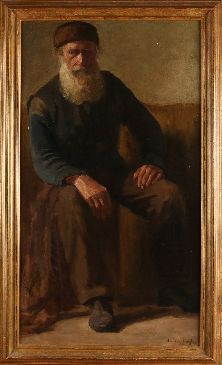 Harrie Kuyten | Oude visserman met bontmuts | MutualArt