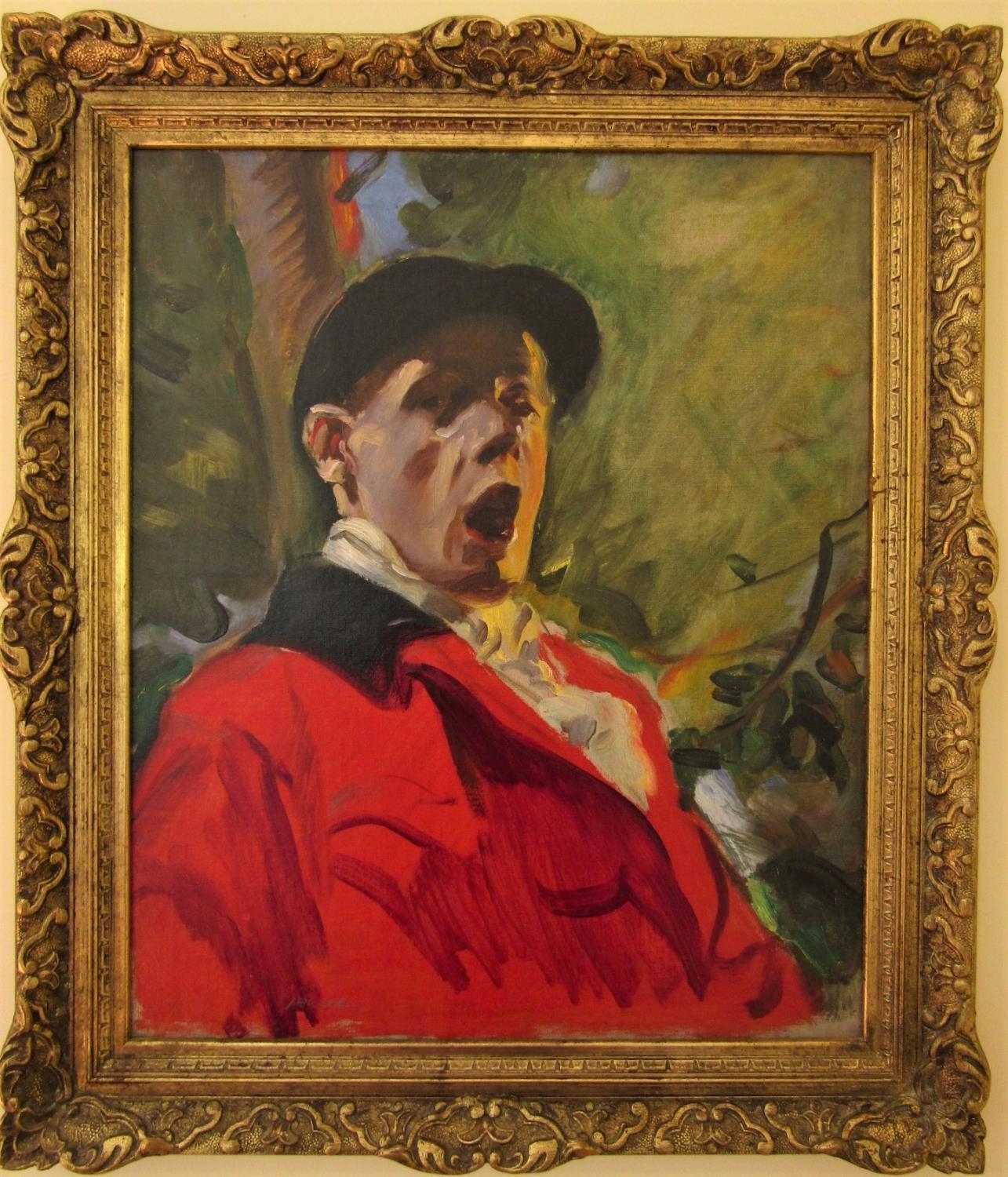 Sir Alfred James Munnings | Bust length portrait of a huntsman calling ...