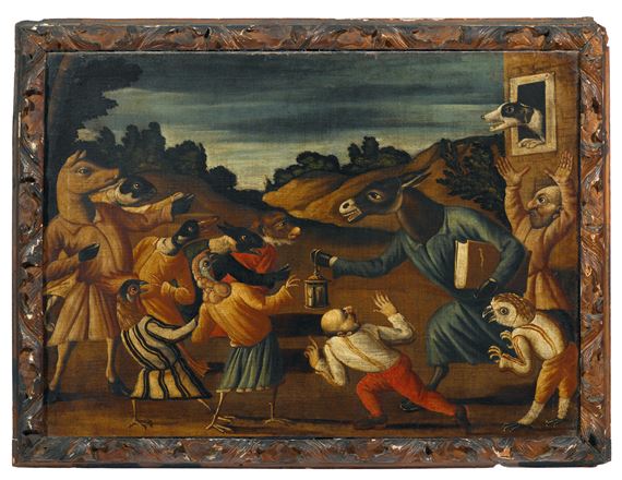 The Master of the Fertility of the Egg | A grotesque scene with dwarfs ...