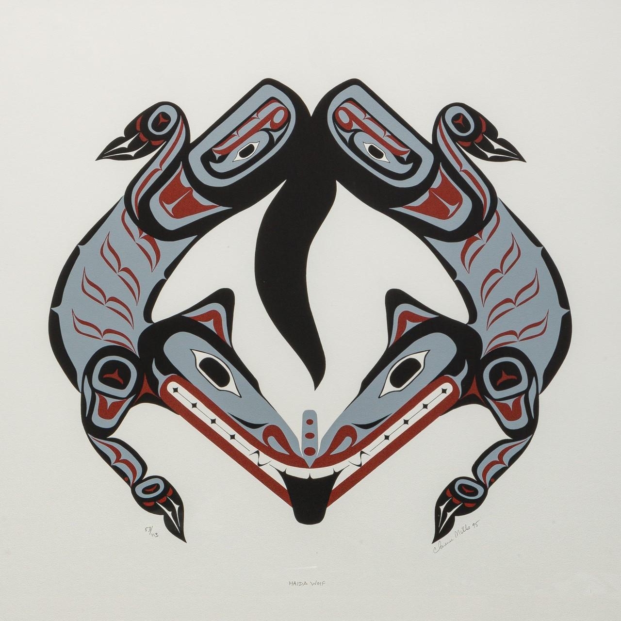 Clarence Mills | Haida Bear+Frog Totem (1996) | MutualArt