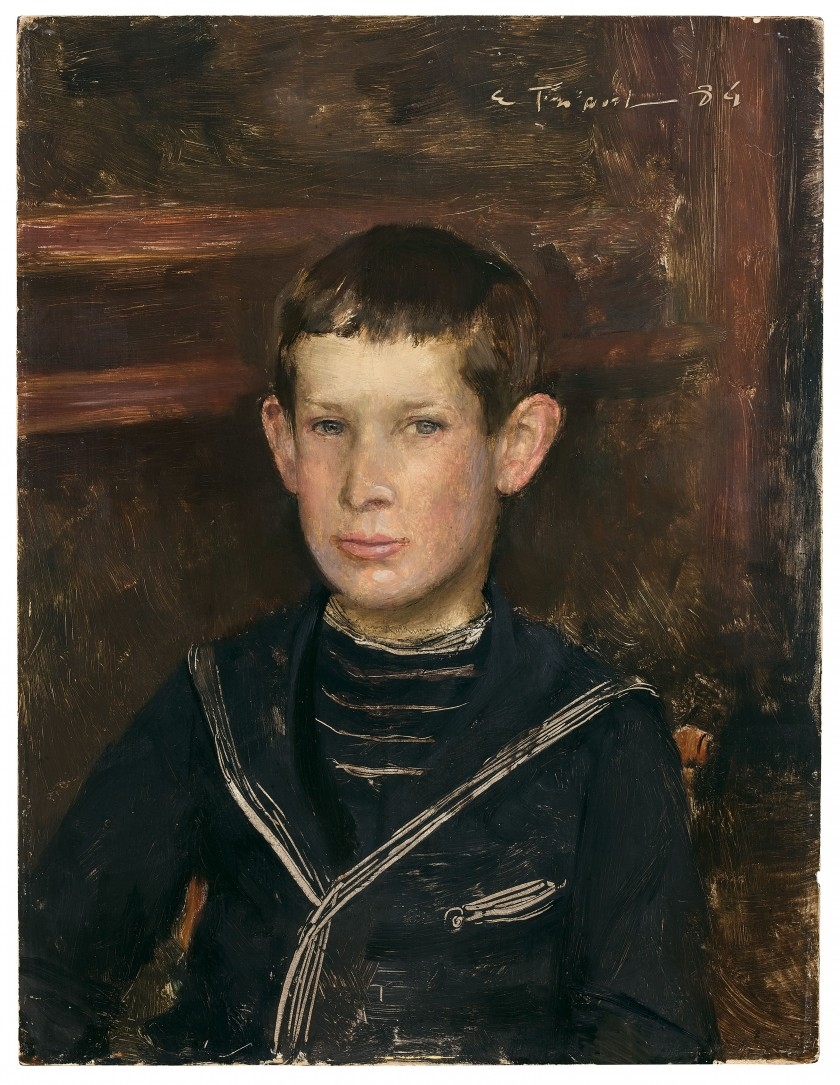 Émile Friant | Portrait de jeune garçon en tenue de marin | MutualArt