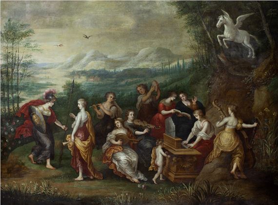 Jan Brueghel the Elder | Minerva Visits the Nine Muses (Ovid, Met. V ...