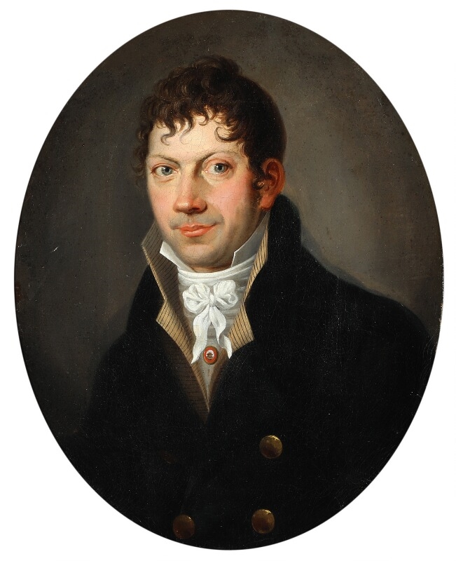 C. G. Kratzenstein Stub | Portrait of Andreas Dobert Kalleberg in black ...