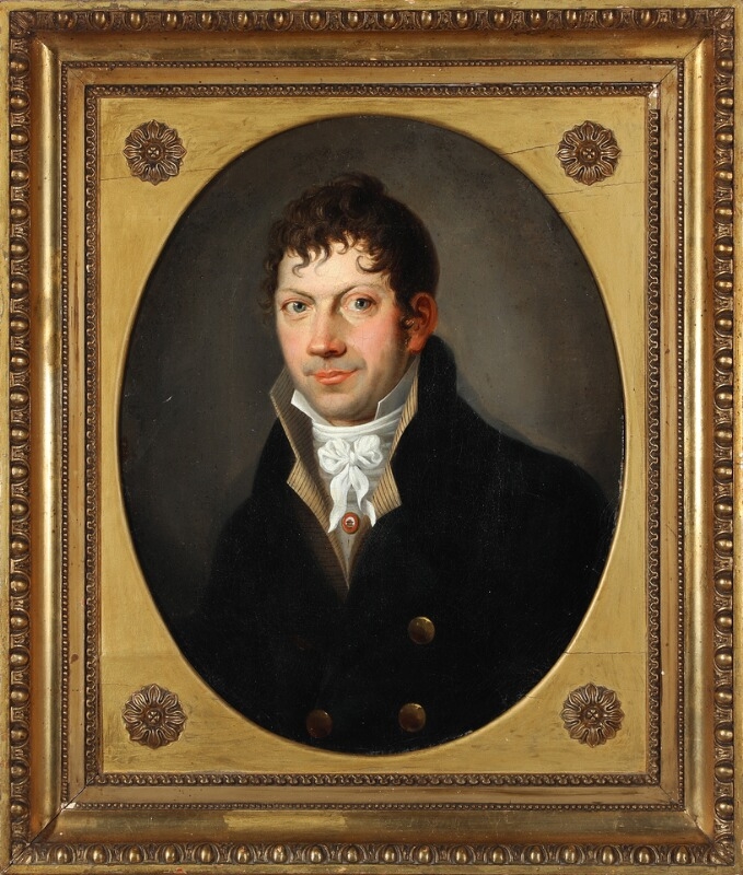 C. G. Kratzenstein Stub | Portrait of Andreas Dobert Kalleberg in black ...