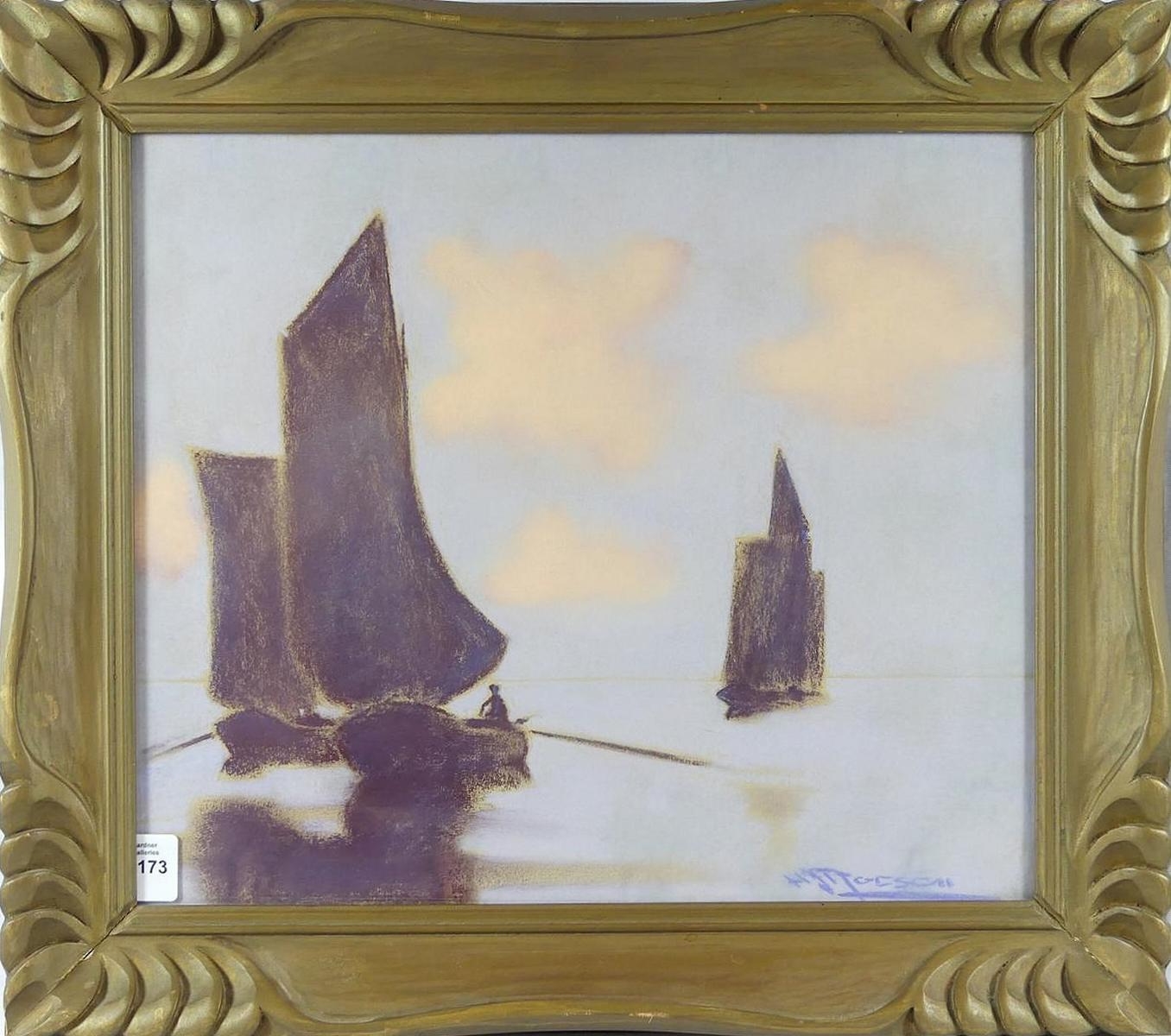 Halfred Tygesen | Untitled: Seascape with Sailing Vessels | MutualArt