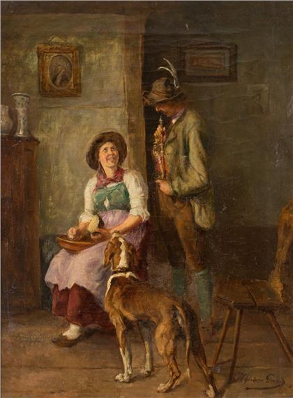 Théodore Gérard | Escena costumbrista interior | MutualArt